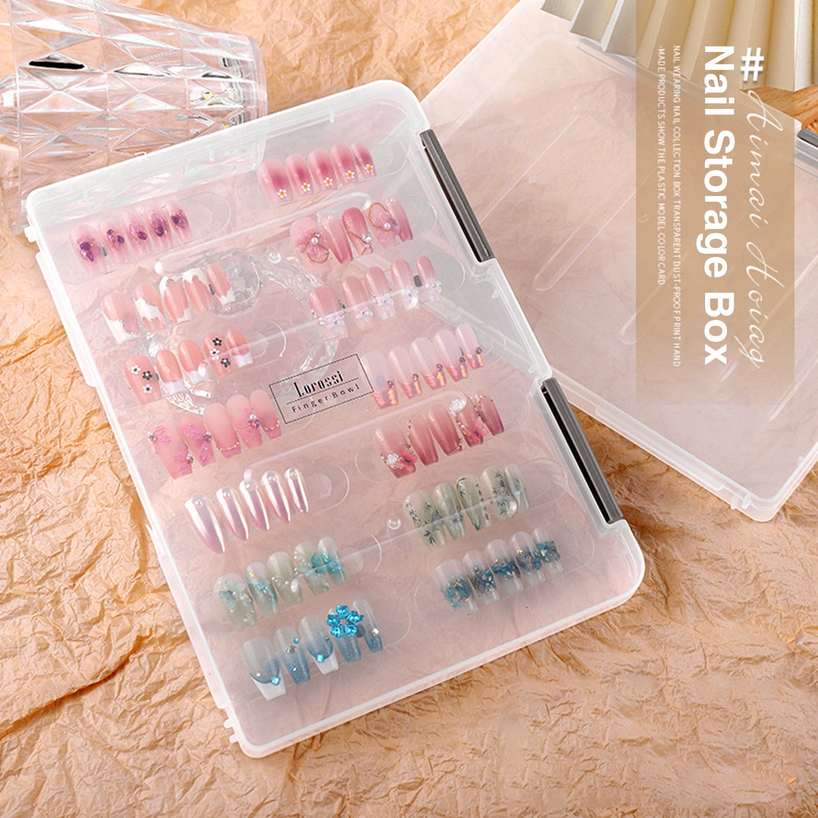 BetterZ Nail Dust Box Double Snap Closure Space-saving Visible Dust ...