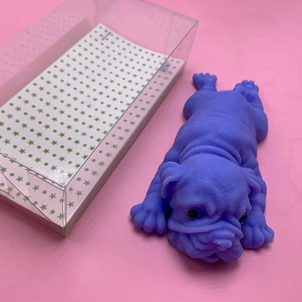 BetterZ Realistic Silicone Bulldog Soft Animal Stress Relieve Squeezing ...