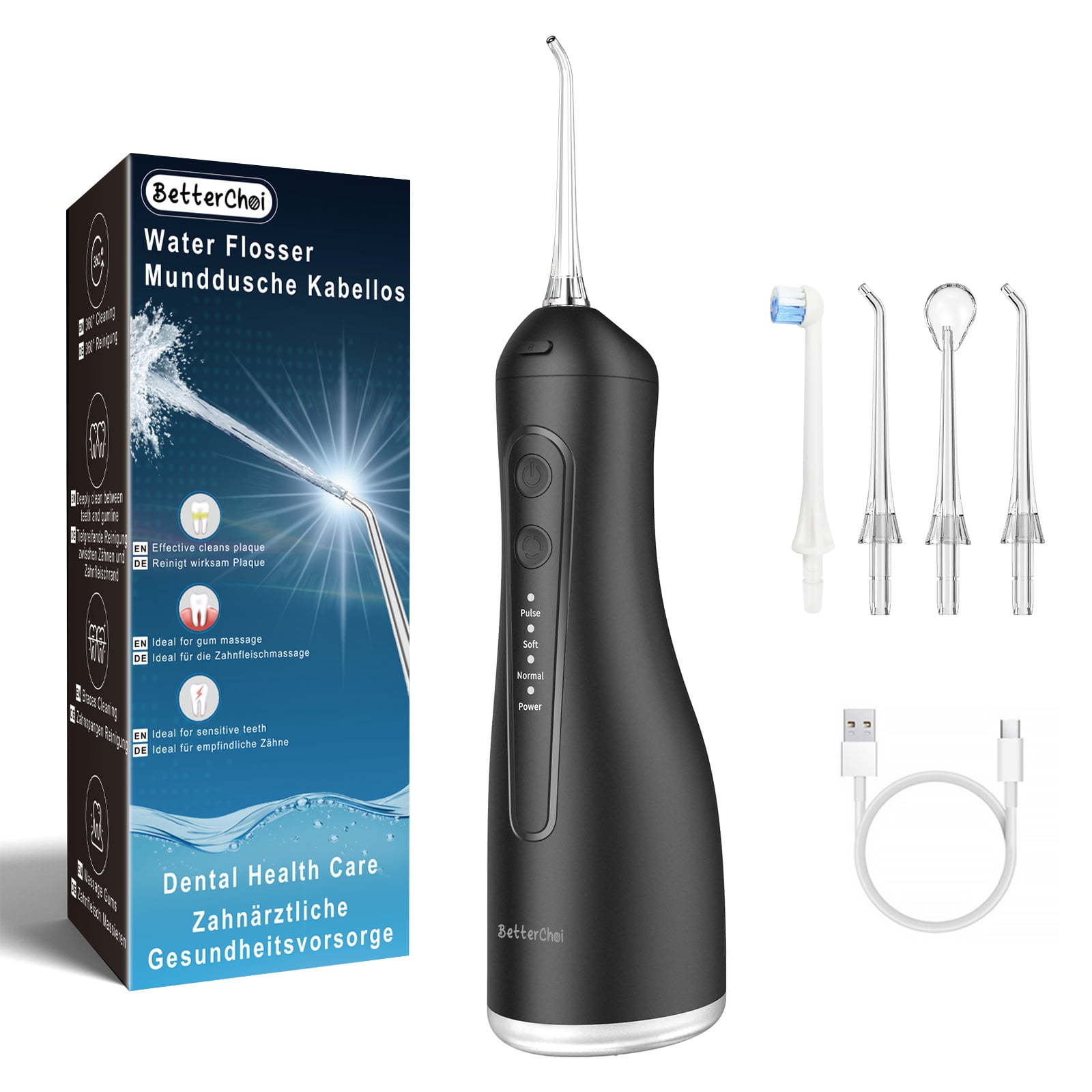 Betterchoi Water Flosser for Teeth, Portable Cordless Water Dental ...