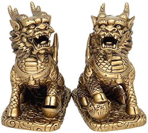 Betterdecor A Pair of Feng Shui Imperial Guardian Chi Lin/kei Loon/qi ...