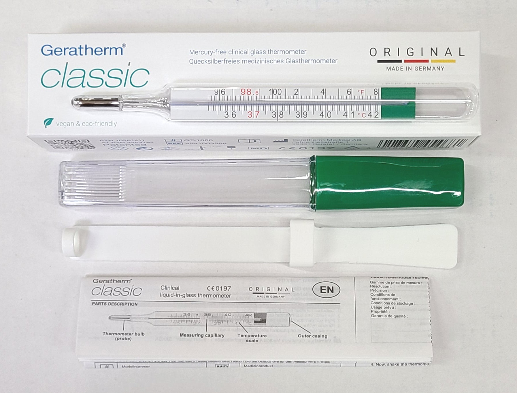 GERATHERM CLASSIC Original Clinical Glass Thermometer °F / °C Mercury ...