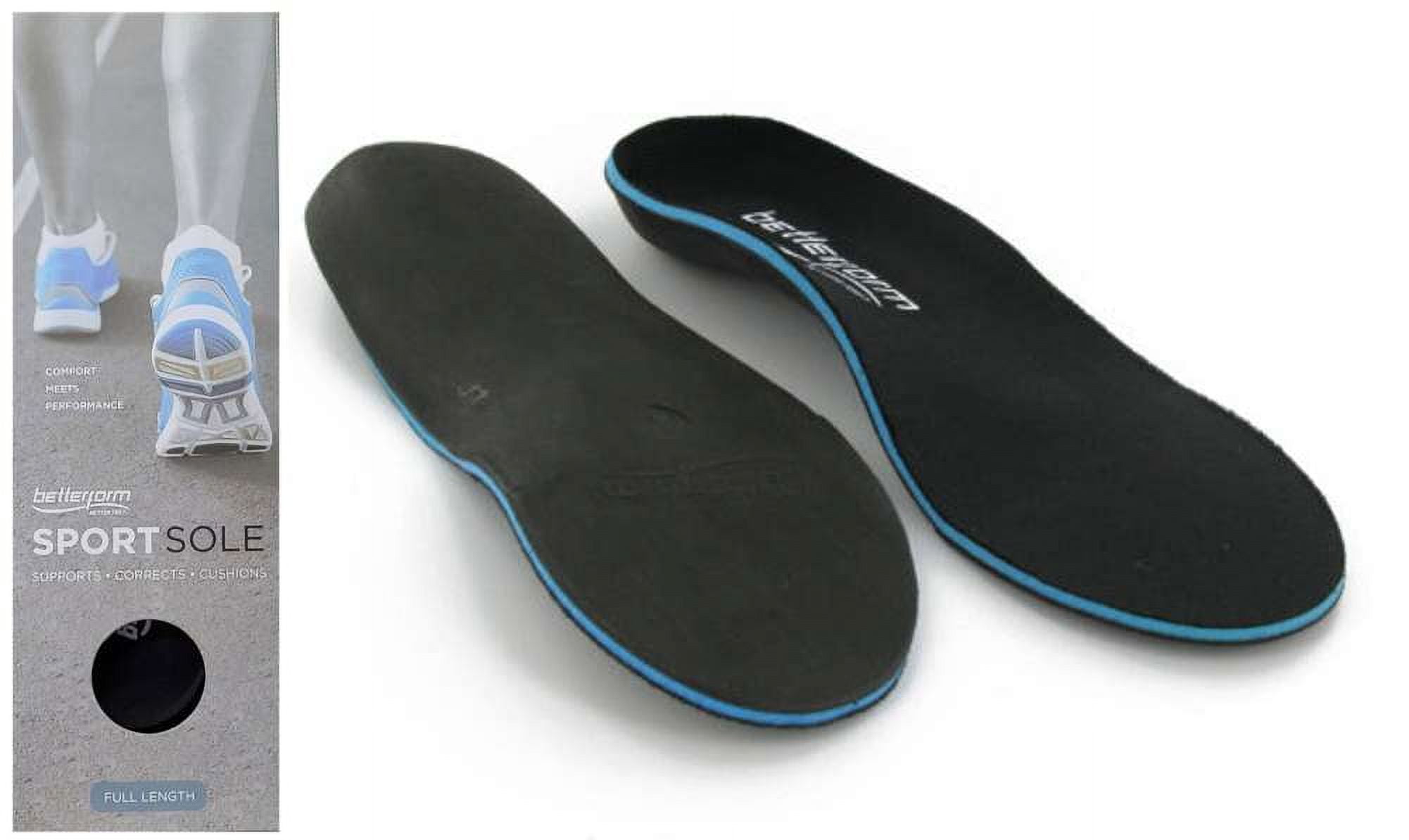 Betterform SportSole Orthotic Arch Supports Replacement Shoe Insoles ...