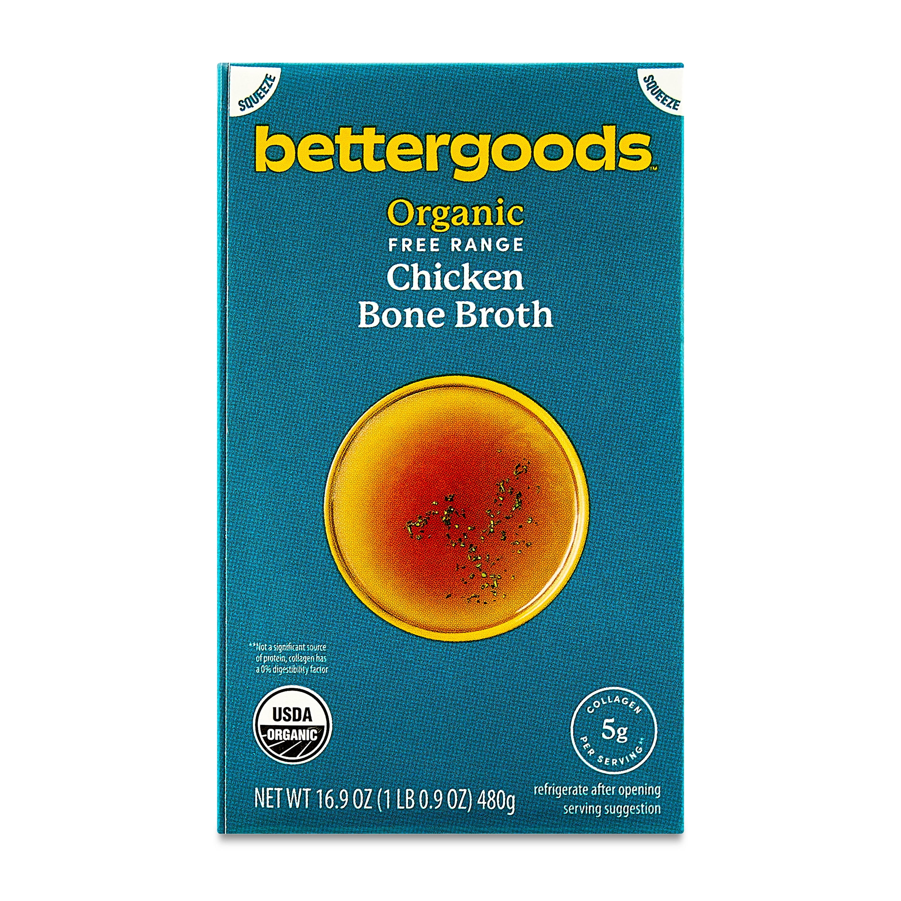 bettergoods Organic Free Range Chicken Bone Broth, 16.9 oz Carton ...