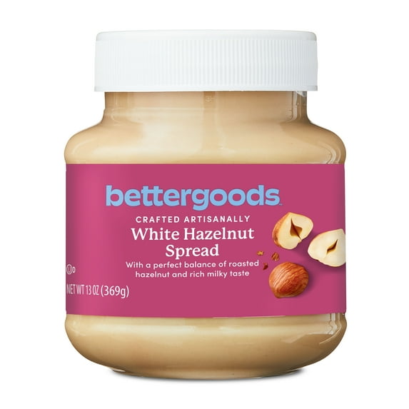 bettergoods White Hazelnut Spread 13 oz Crafted Artisanally Roasted Hazelnuts, Creamy, Milky ...