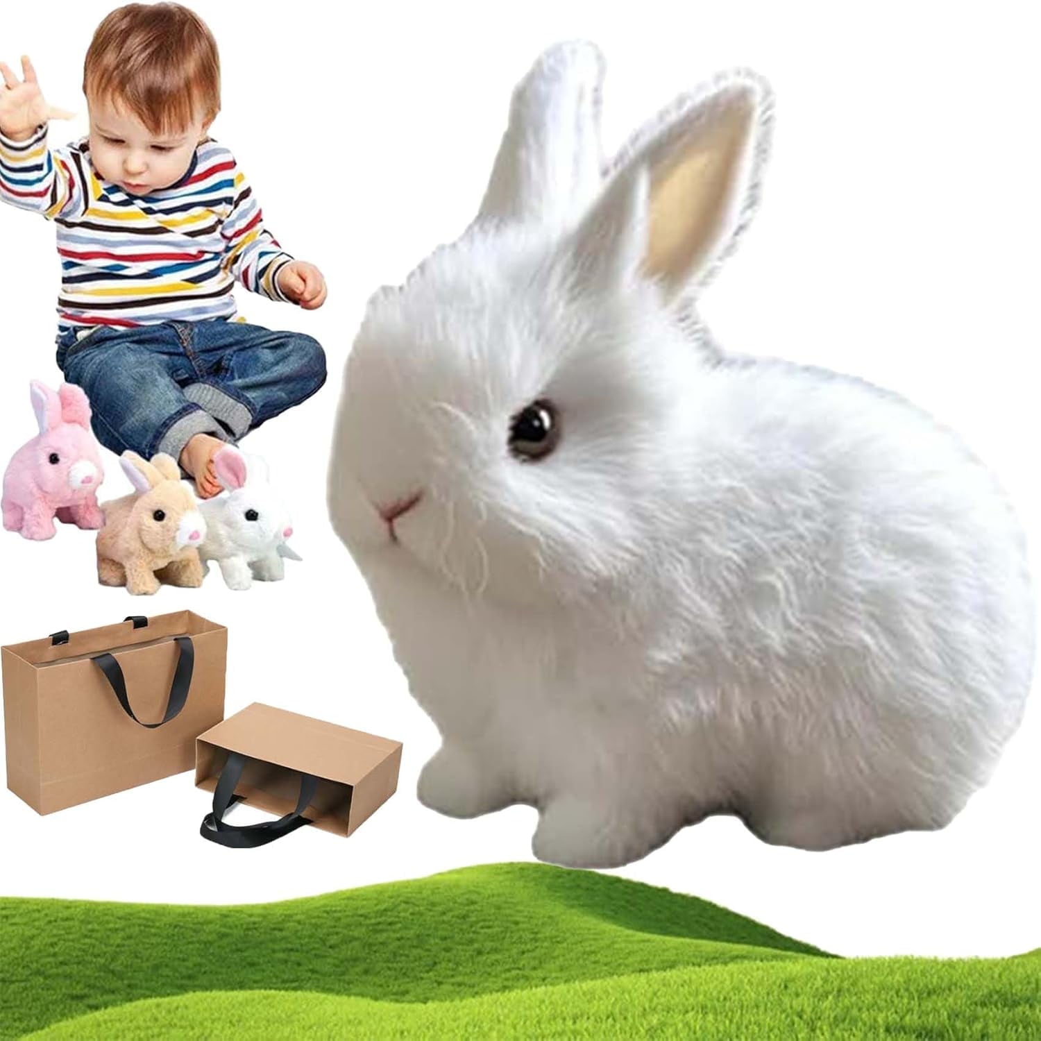 Betterlife Bunny Realistic Bunny Toy, Better Life Bunny, Bunbi Realistic Bunny with Sounds and ...
