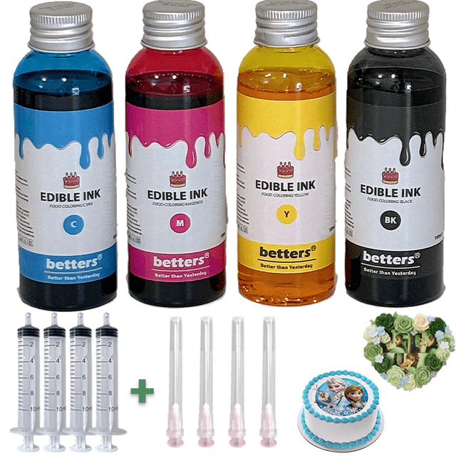 Betters® Edible Ink Refill sets for Edible Printers: Food-Grade Ink for Cake, Frosting Sheets ...