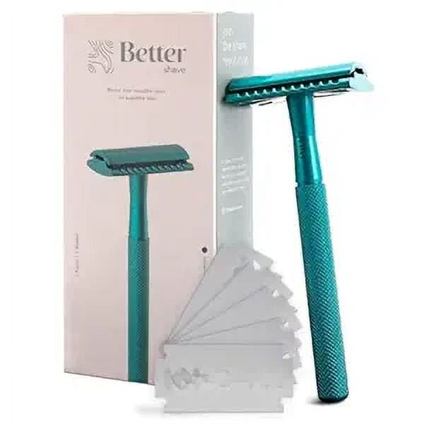 Bettershave Single Blade Razors for Women Set (Reusable metal handle ...