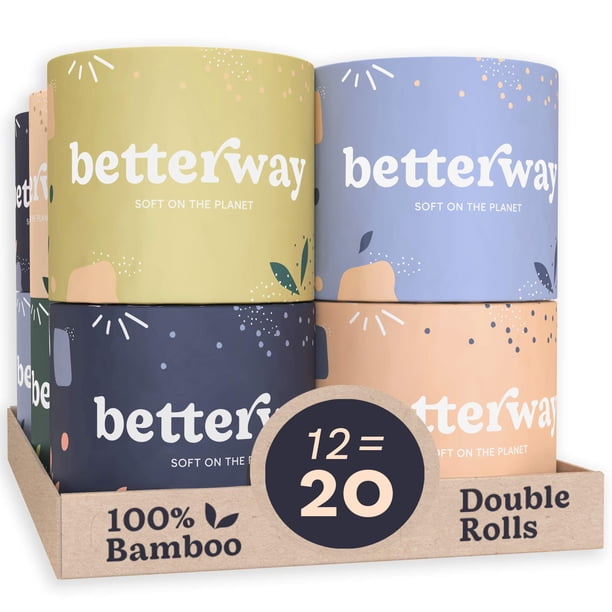 Betterway Bamboo Toilet Paper 3 Ply - Sustainable Toilet Tissue - 12 ...