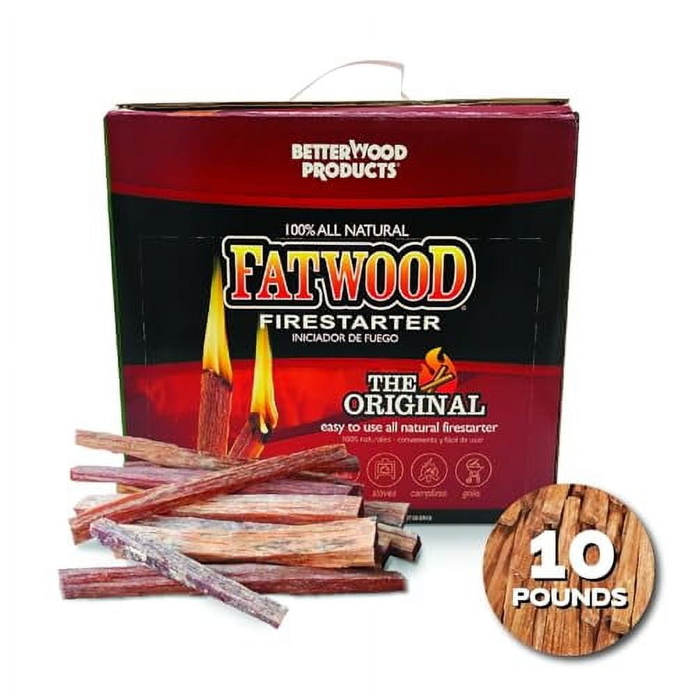 Betterwood 10 Pound Fatwood Natural Pine Firestarter 1 Pack for ...