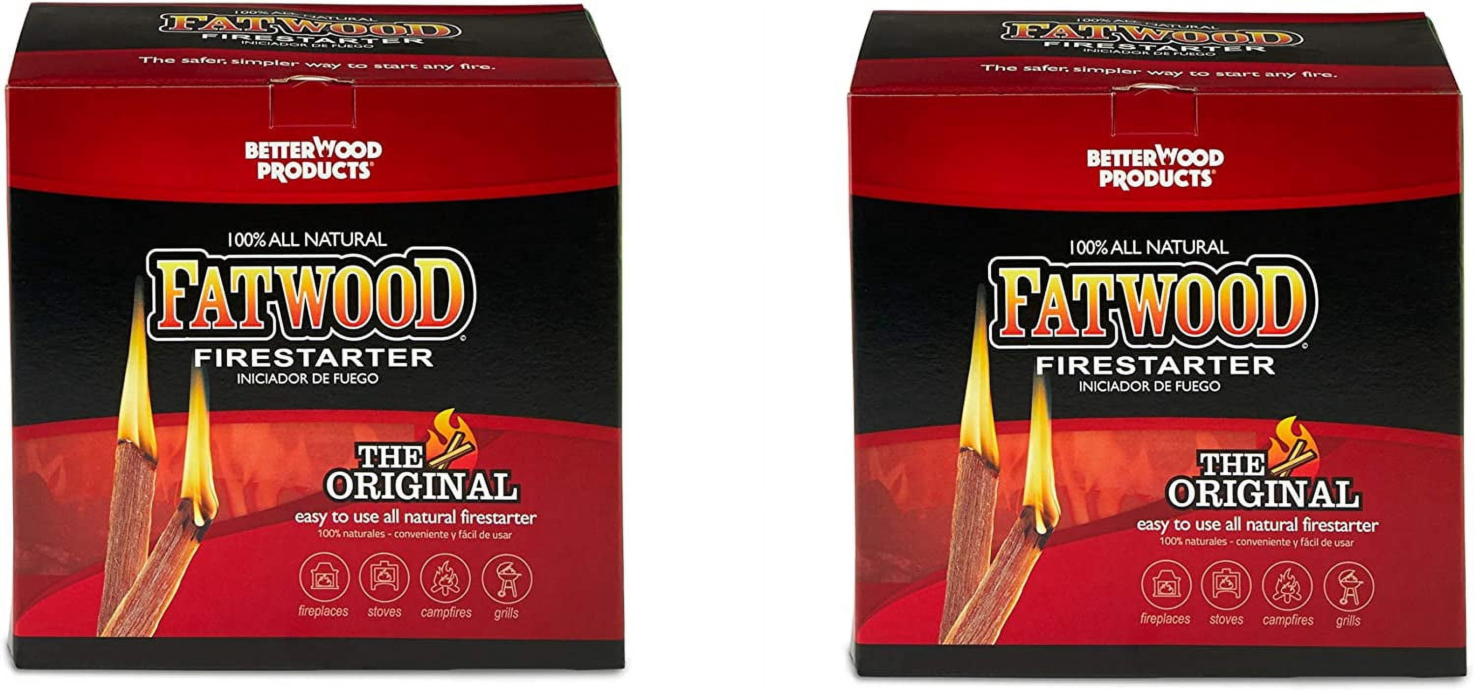 Betterwood 10lb Fatwood Natural Pine Firestarter (2 Pack) for Campfire ...
