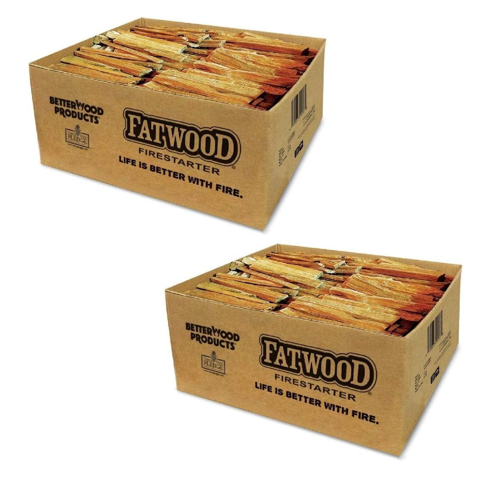 Betterwood Natural Hand Split Fatwood 35 Pound Firestarter (2 Pack ...