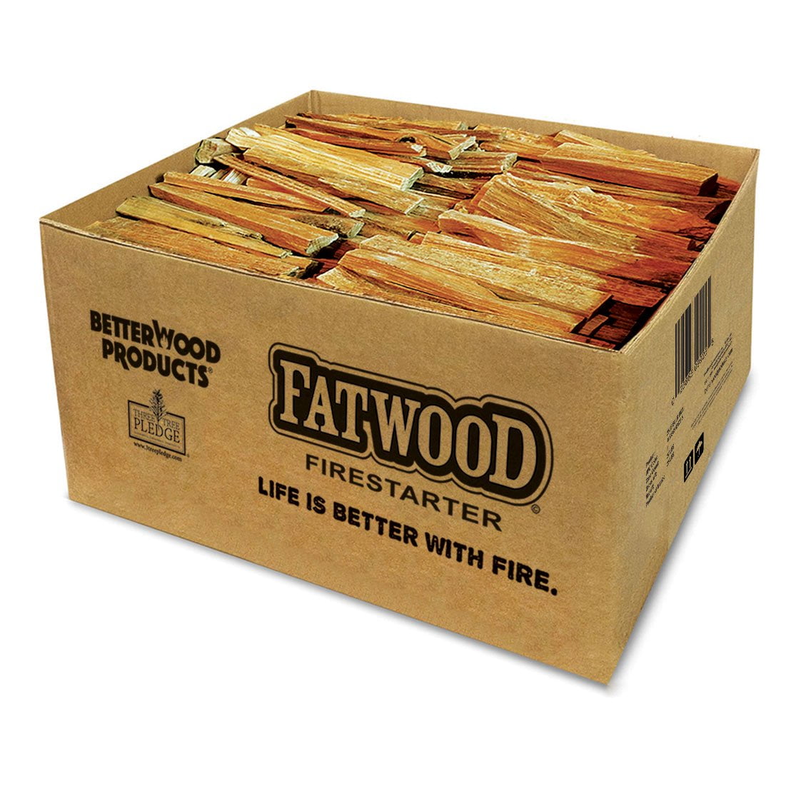Betterwood Products Fatwood Firestarter, 35 Pound Hand Split Natural Pine Wood for Campfire ...