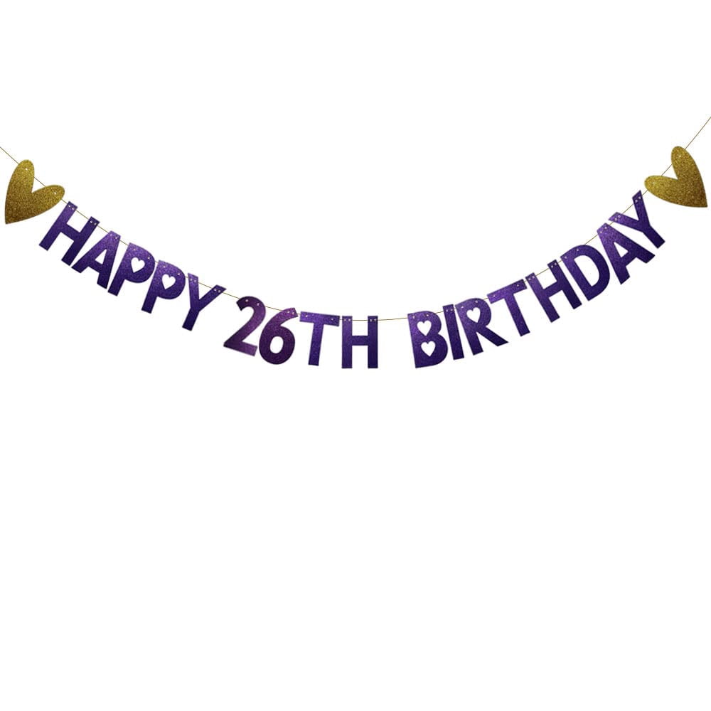 Betteryanzi Purple Glitter CORNET paper Garlands Banner, Pre-Strung ...