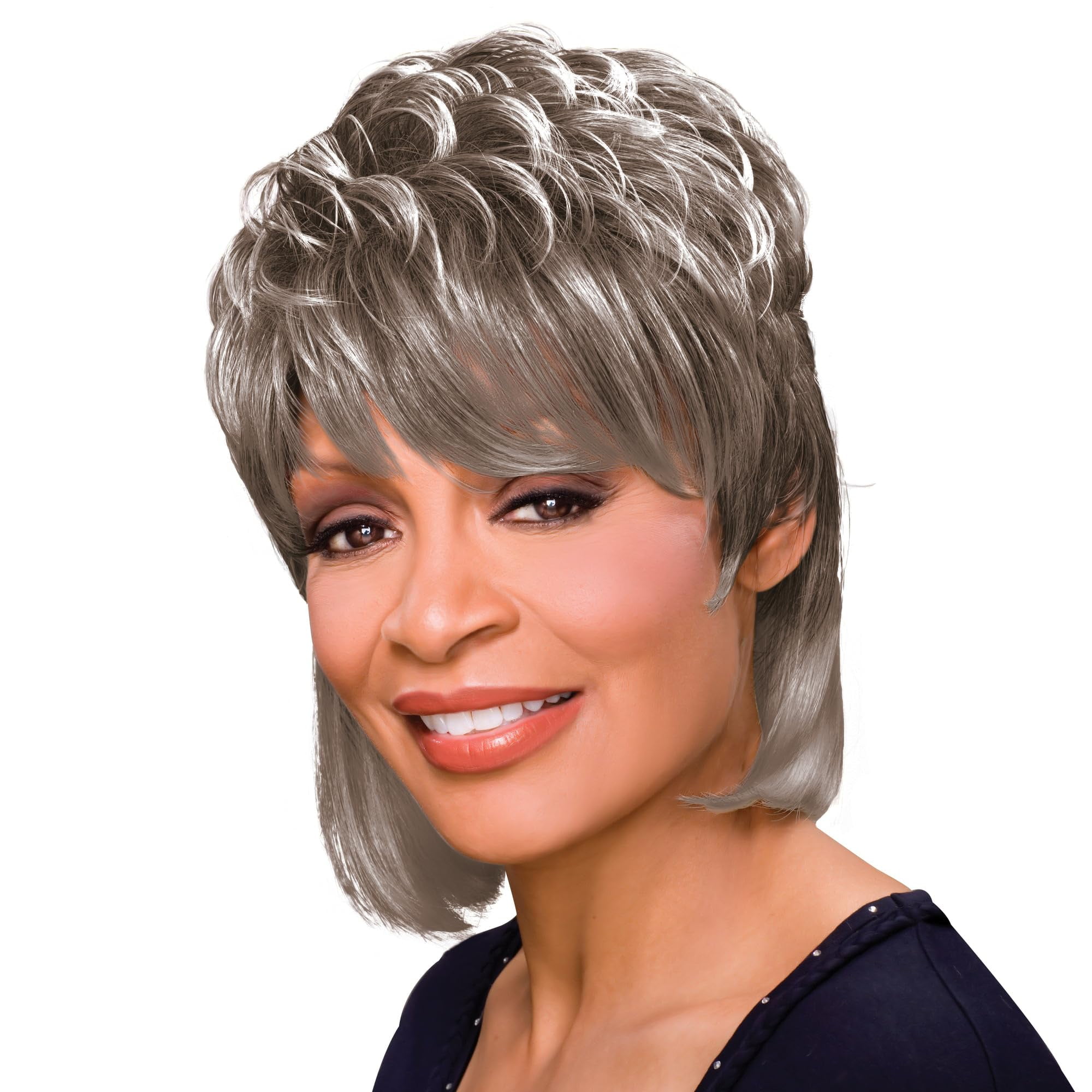 Bettina Wig Color 3T51 - Foxy Silver Wigs Medium Length Wavy Spiral ...