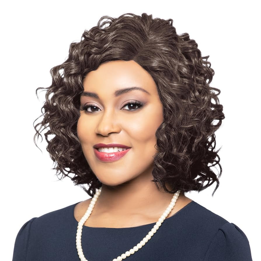 Bettina Wig Color 4 - Foxy Silver Wigs Medium Length Wavy Spiral Curls ...