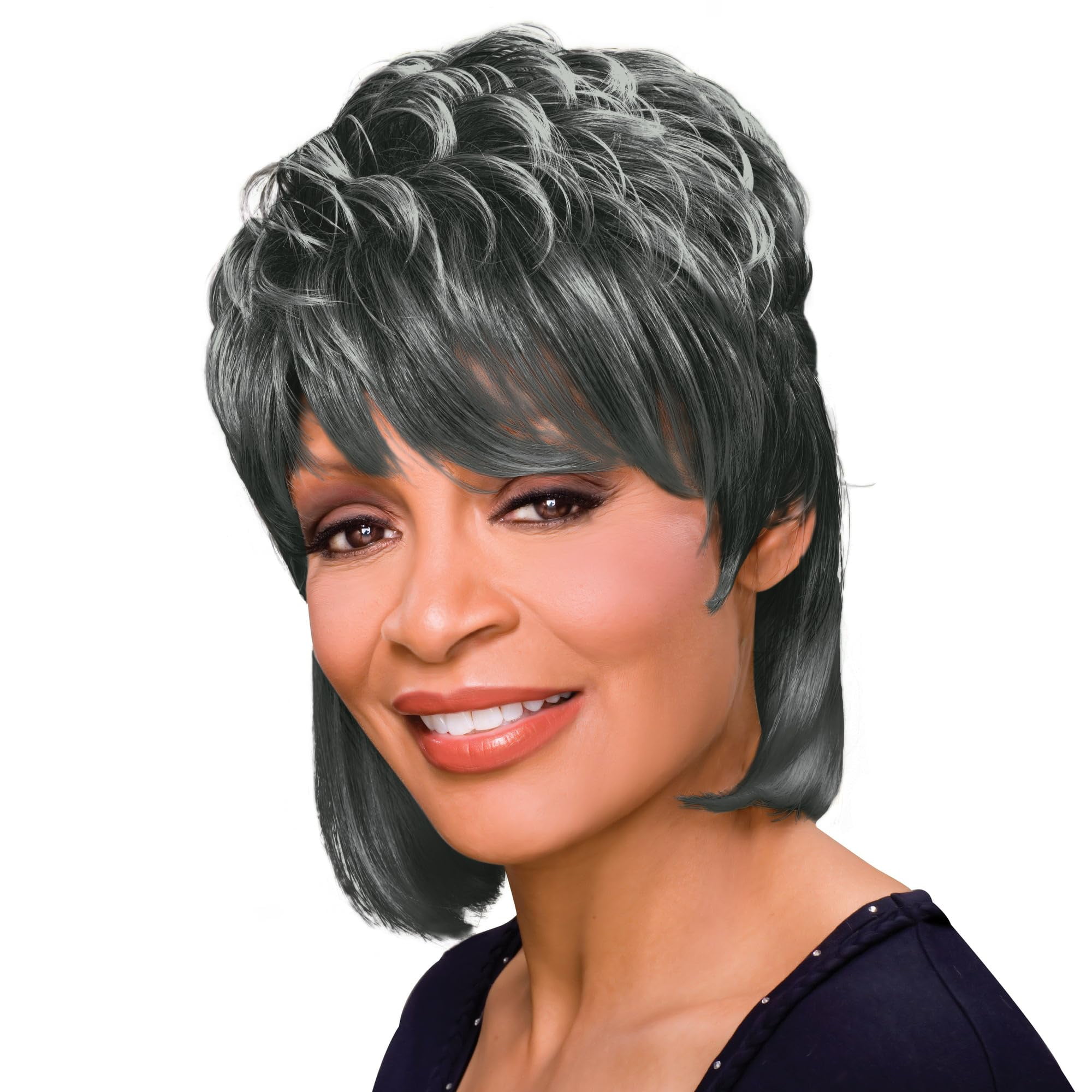 Bettina Wig Color 44 - Foxy Silver Wigs Medium Length Wavy Spiral Curls ...