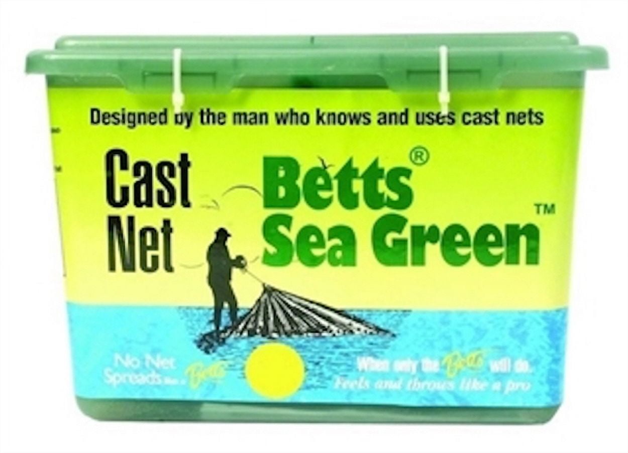 Betts 14-6 Sea Green Mono Cast Net 6' 5/8" Mesh 1.2Lb Lead per Ft ...