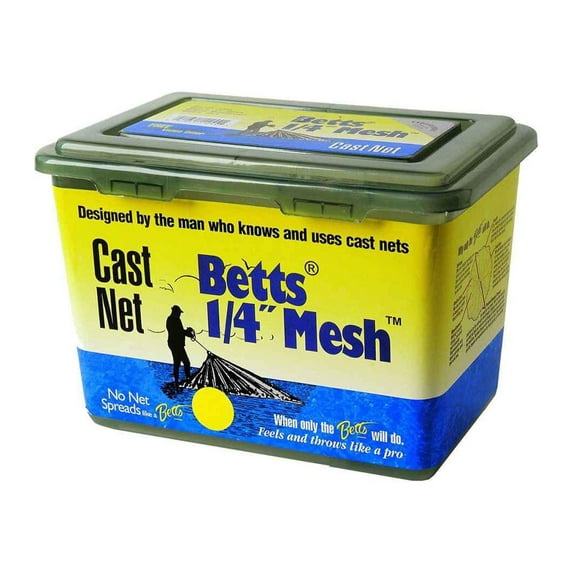 Betts 25-6 Mono Bait Cast Net 6' 1/4" Mesh 1 lb Lead per Ft Boxed ...