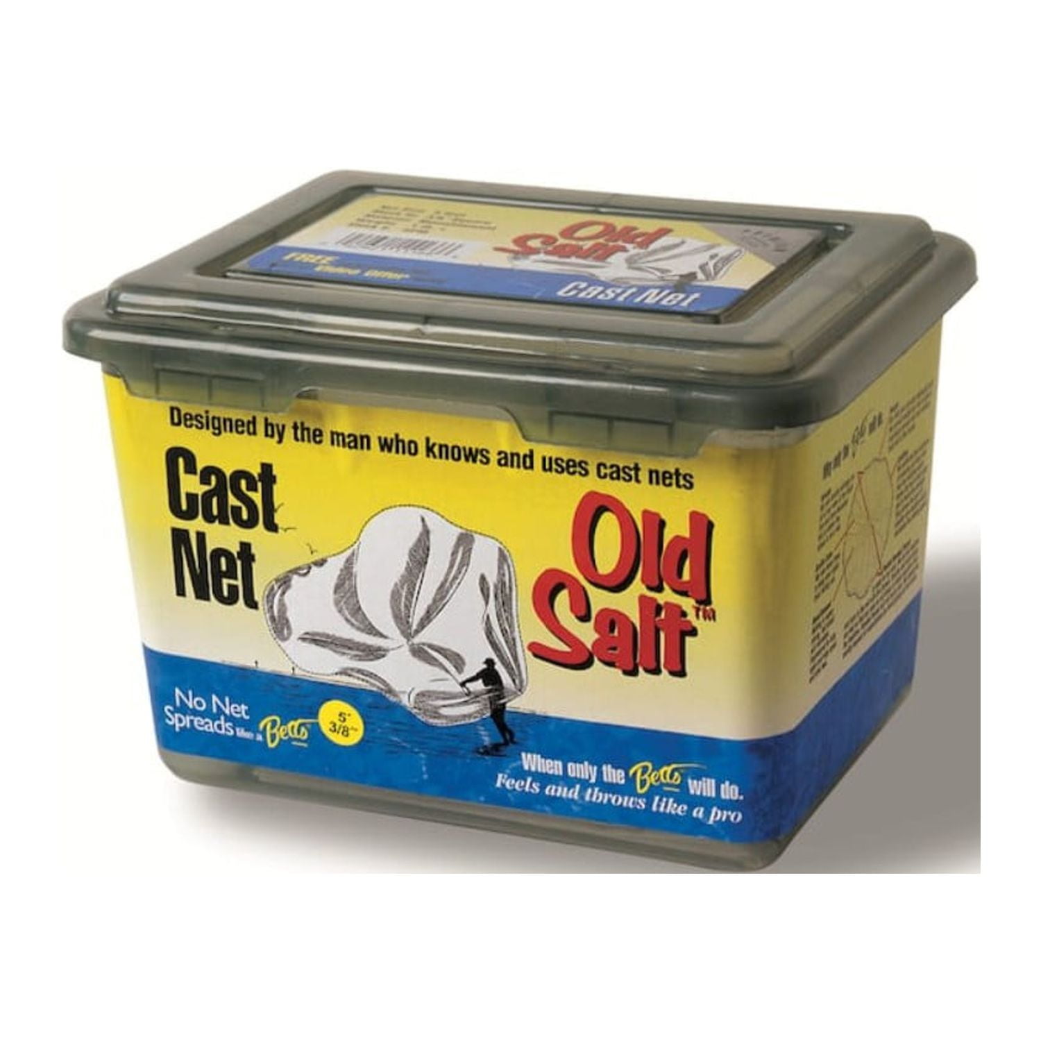 Betts Old Salt Cast Net 5' Mono 3/8" Mesh Box - Walmart.com