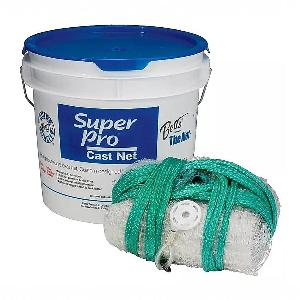 "Betts Super Pro Fishing Mono Cast Net 10' 3/8"" Mesh, 21-10, Fast ...