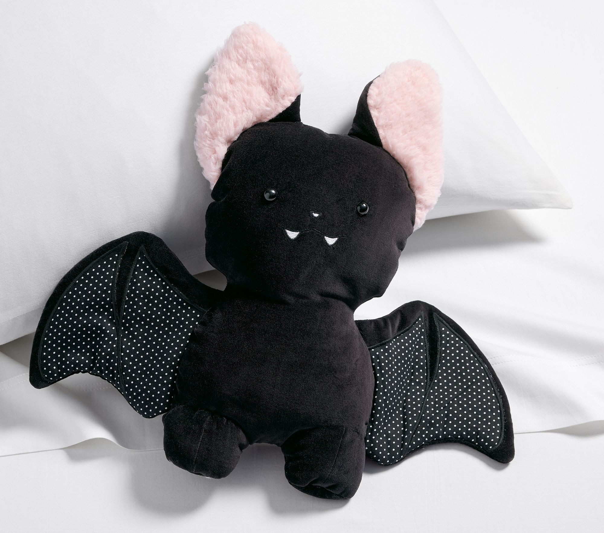 Betty the Bat Shaped Pillow - 15 Inch Wide Black & Pink Bat Plush, Cute ...