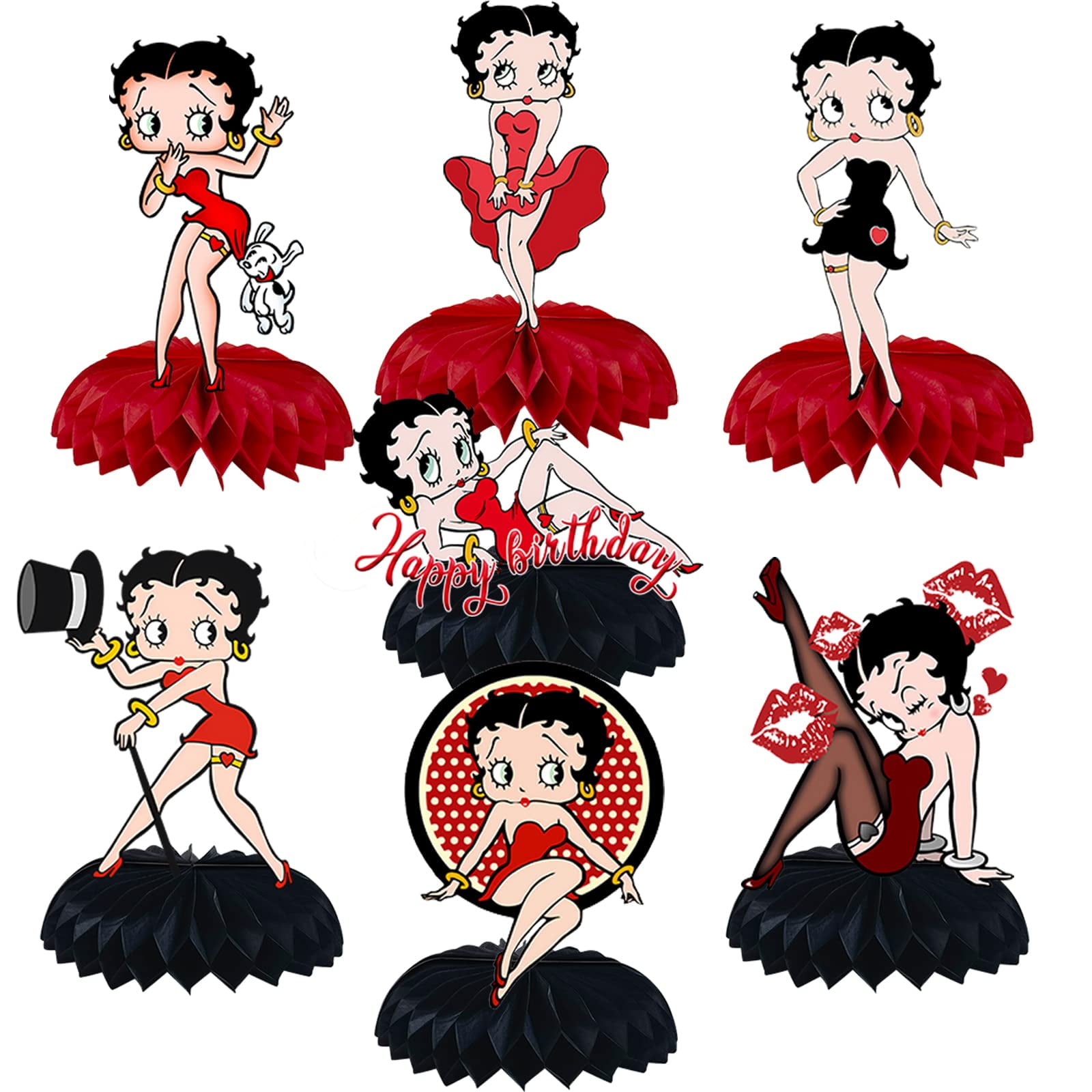 Betty Birthday Party Decorations, 7Pcs Betty Theme Party Centerpieces ...