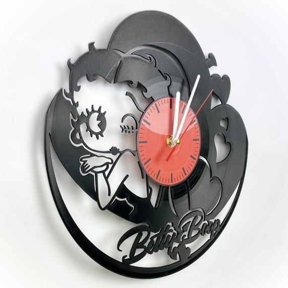 Betty Boo Vinyl Record Clock, Retro Wall Decor with Cartoon Character ...