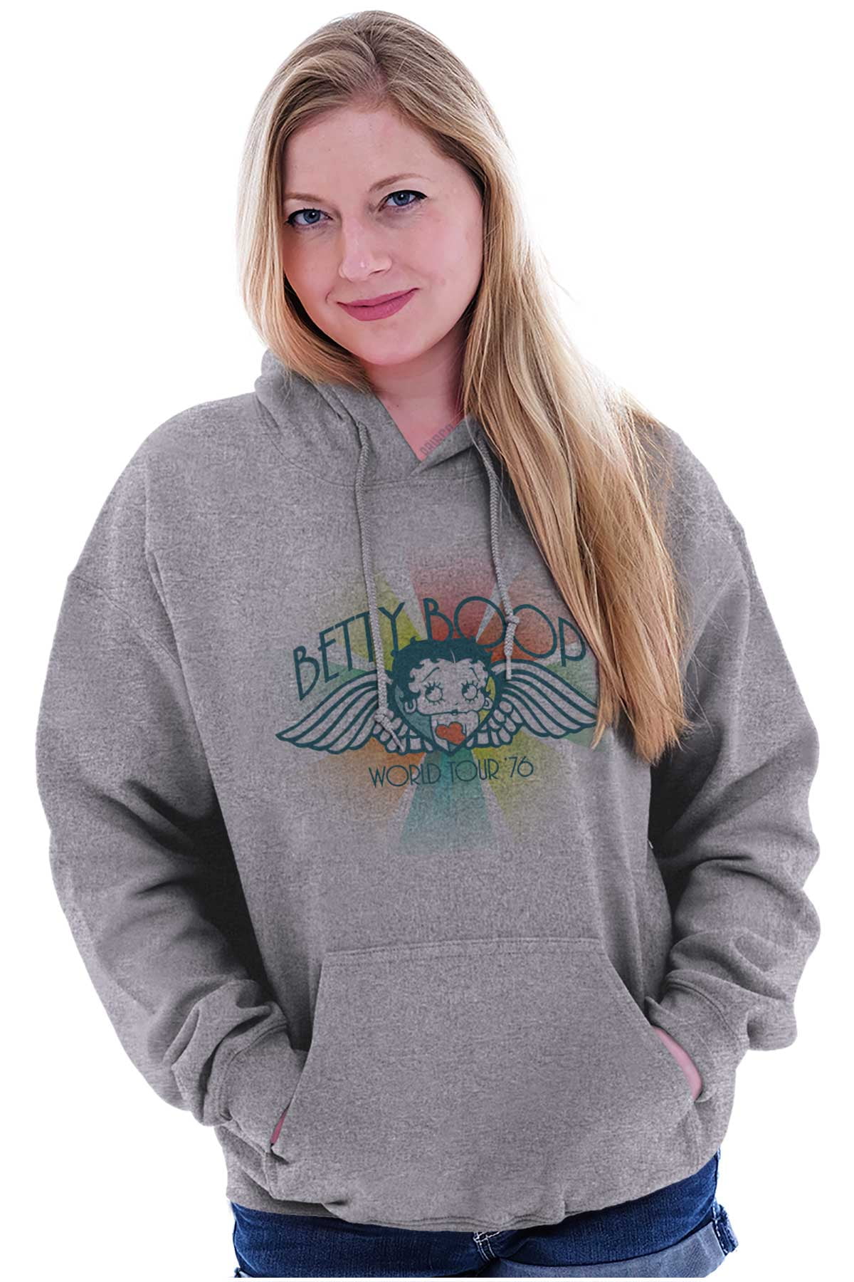 Betty Boop 70s Cartoon TV Show Women Plus Size Hoodie Brisco Brands 2X ...