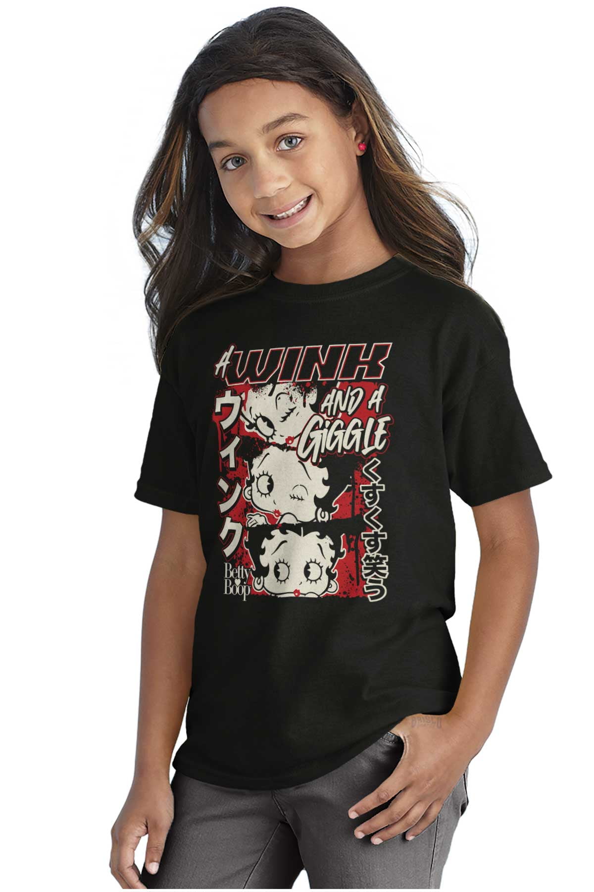Betty Boop A Wink And A Giggle Girls Kids T Shirt Tees Teen Brisco ...