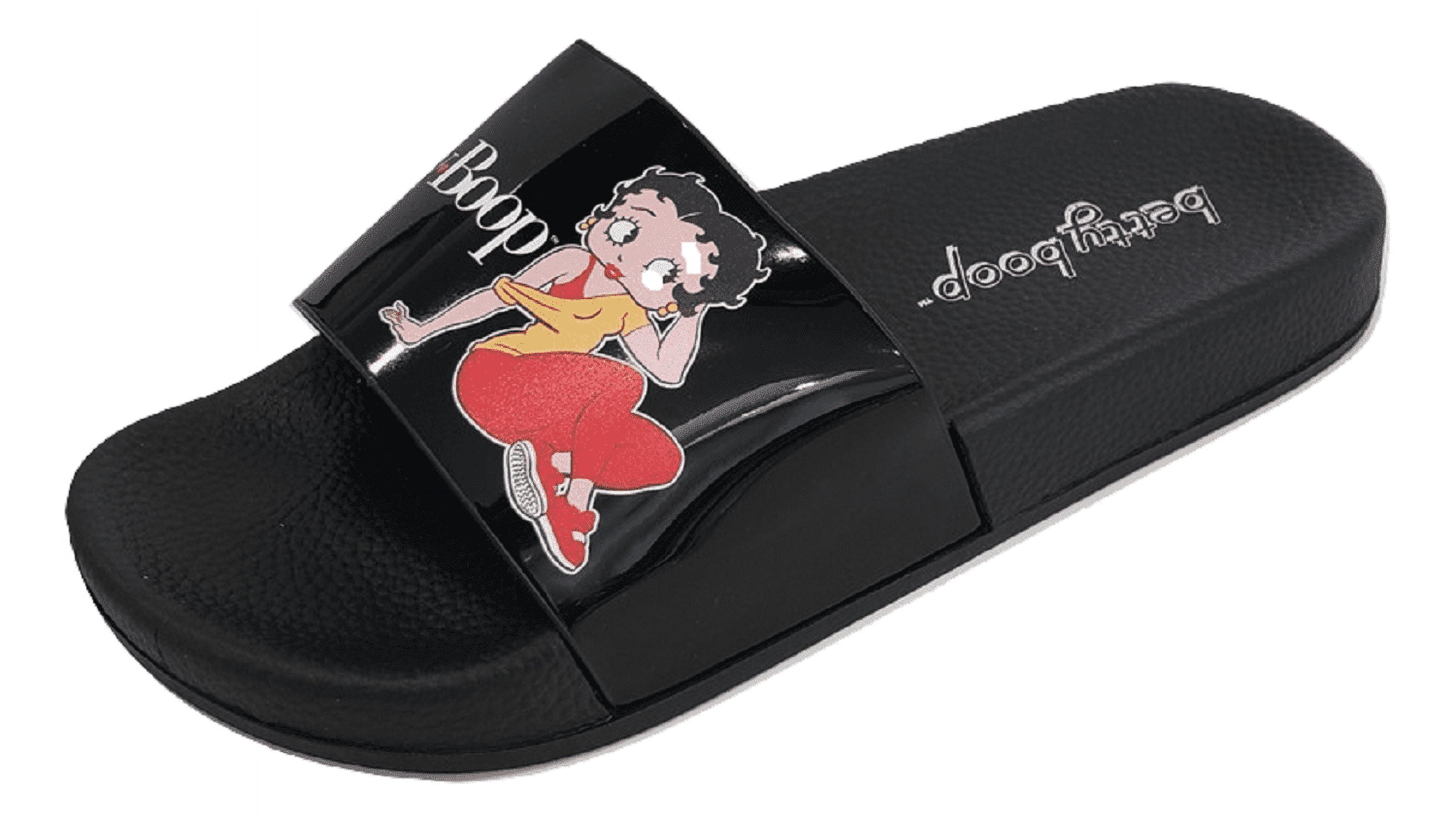 Betty Boop Adult Women Flip Flop Sandal Thong Slide Wedge (Size 8 Black ...