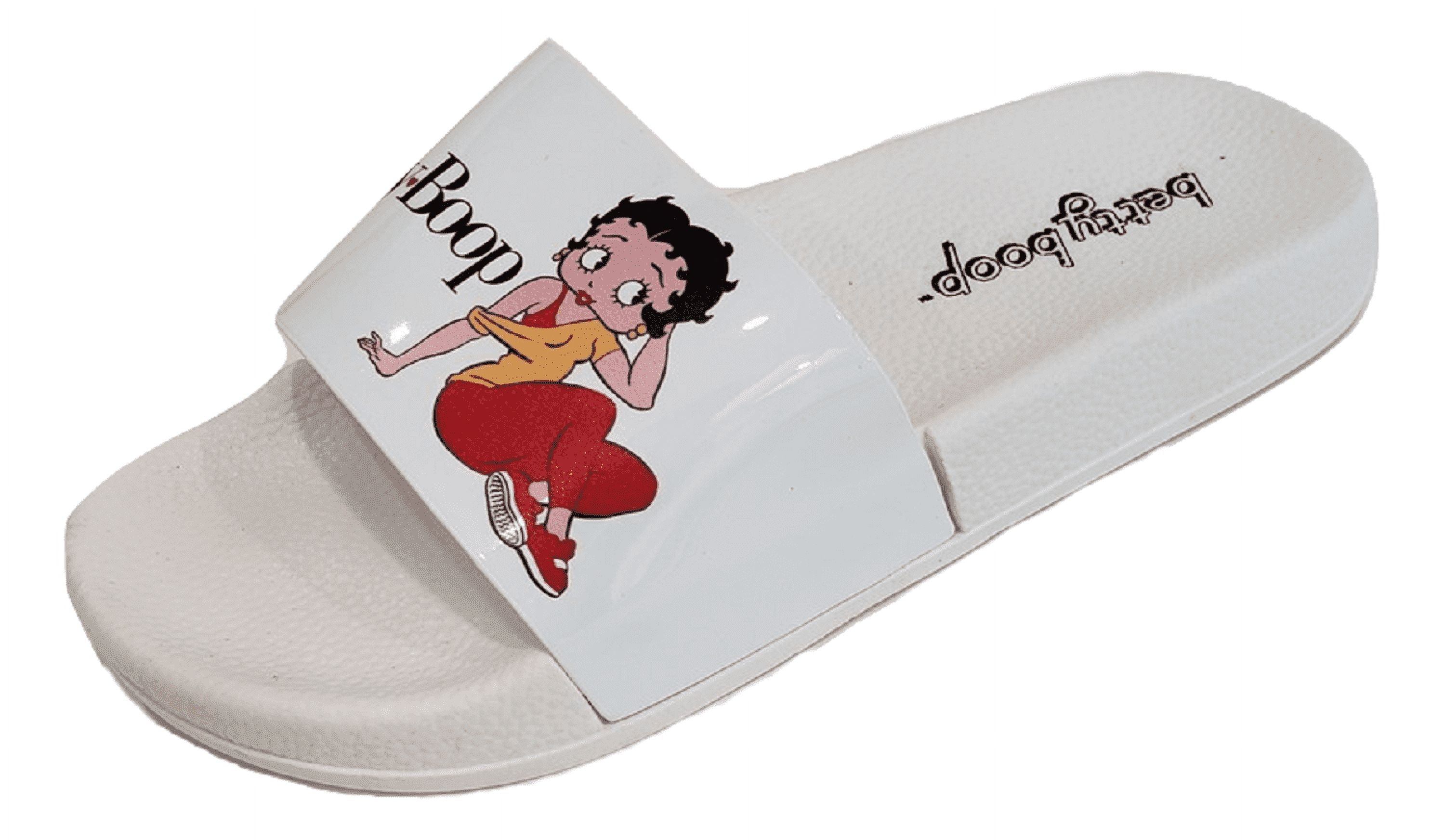 Betty Boop Adult Women Flip Flop Sandal Thong Slide Wedge (Size 8 White ...