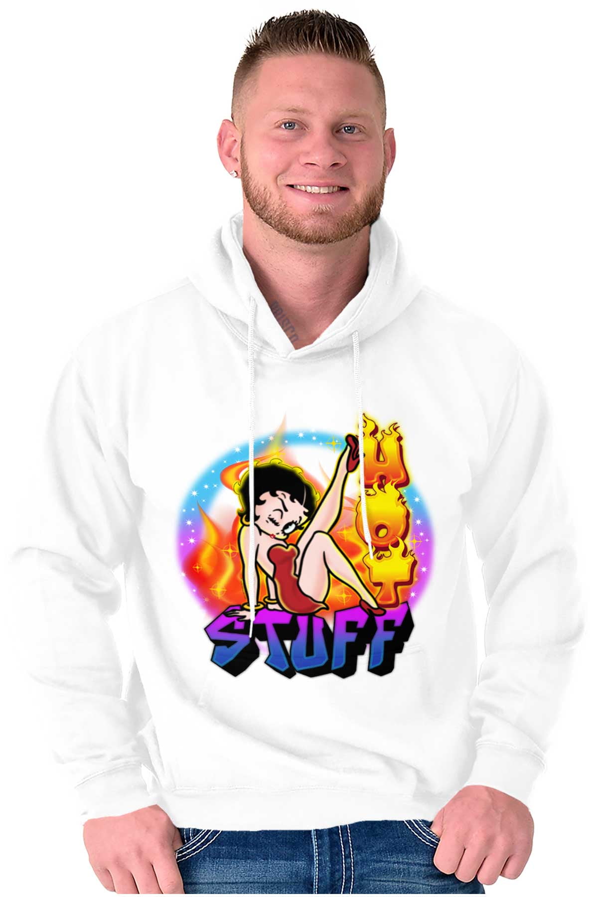 Betty Boop Air Brushed Hot Stuff Hoodie Sweatshirt Women Brisco Brands ...