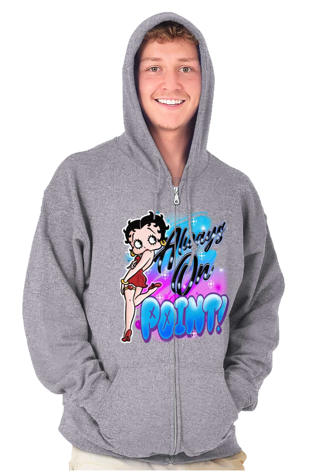 Betty Boop Air Brushed On Point Zip Hoodie Sweatshirt Women Brisco ...