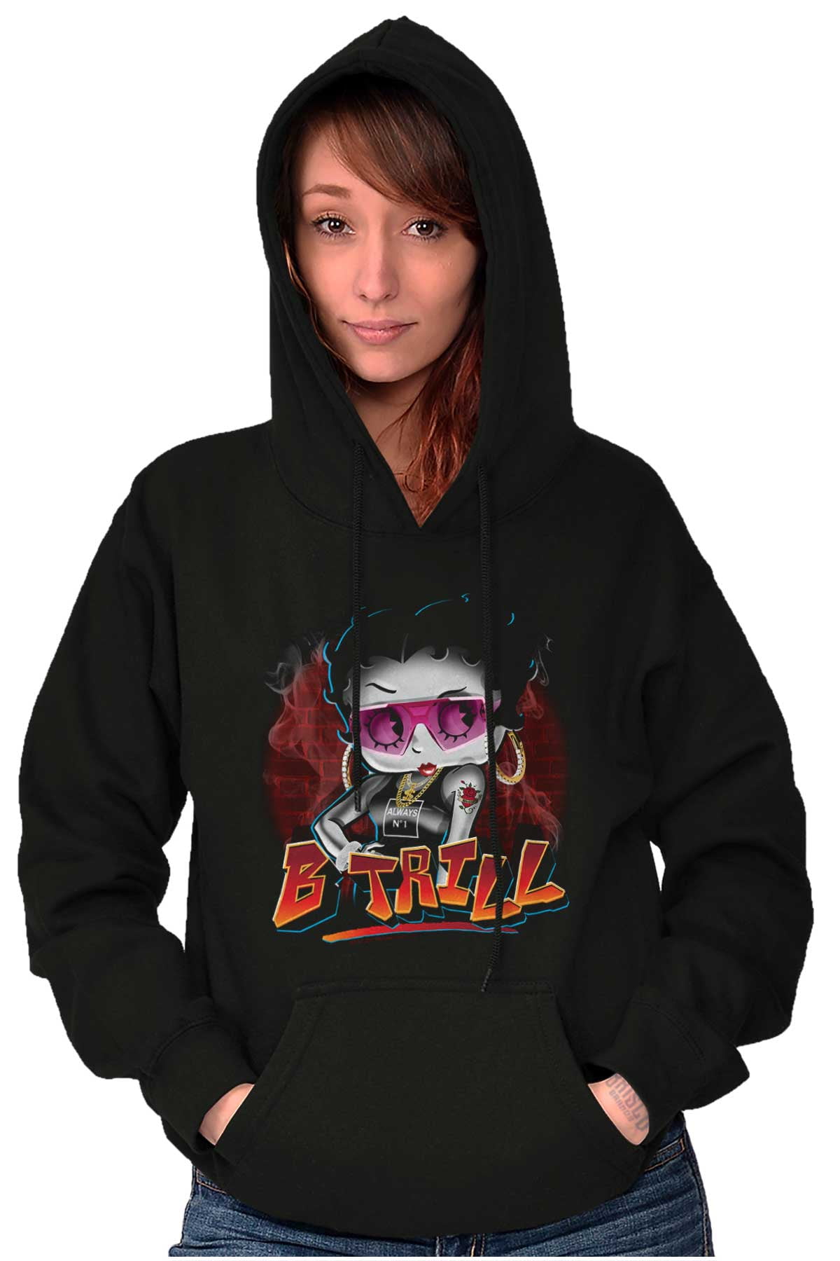 Betty Boop Always Frist B Trill Women Plus Size Hoodie Brisco Brands 3X ...