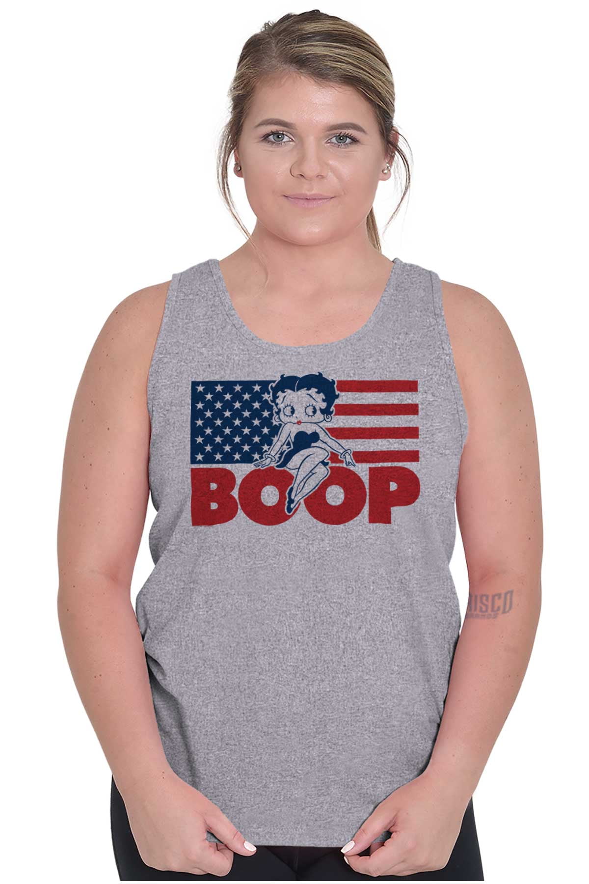 Betty Boop American Flag Patriotic Tank Top Tee Shirt Women Brisco ...