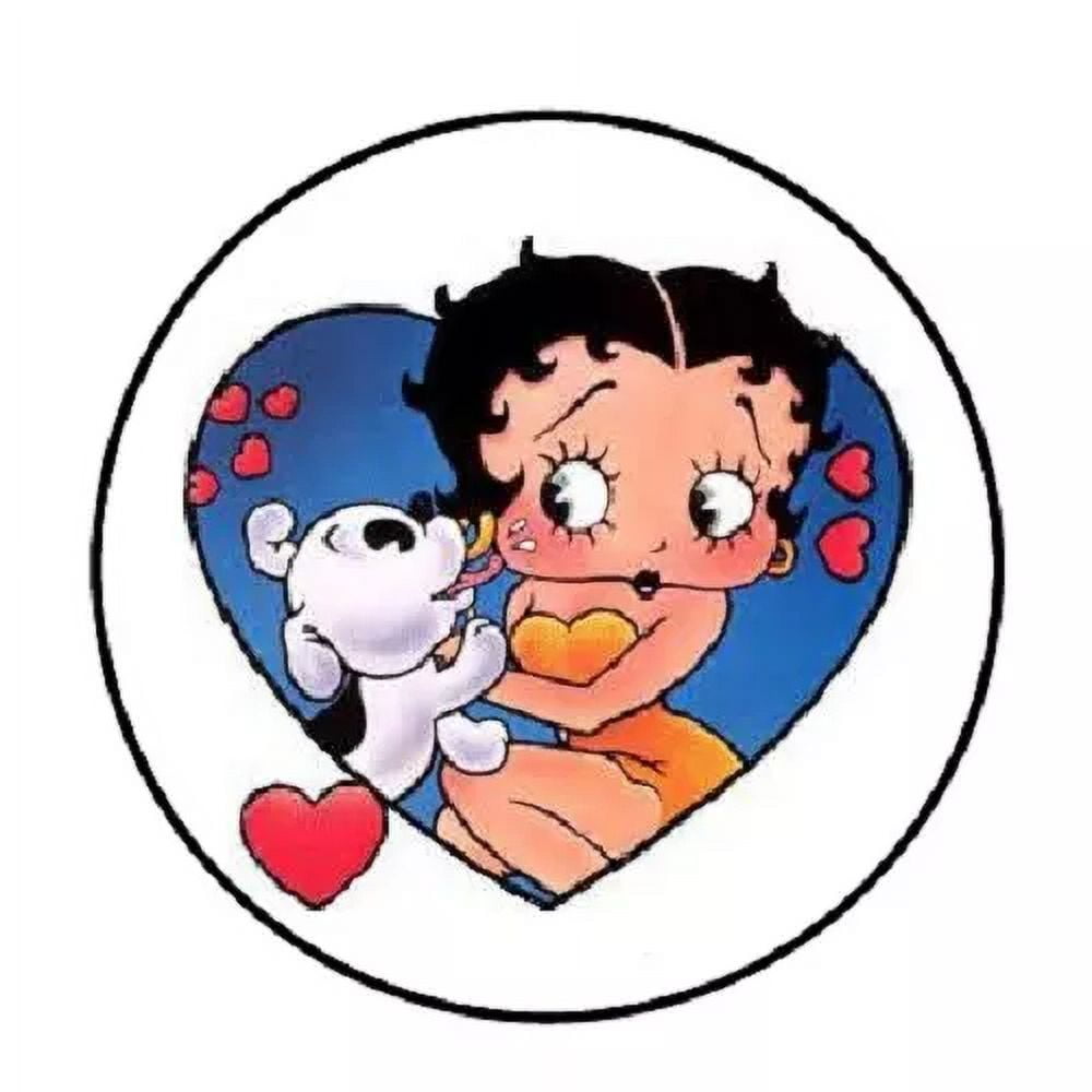 Betty Boop And Dog With Hearts Sticker Phone Decal Water Bottle ...