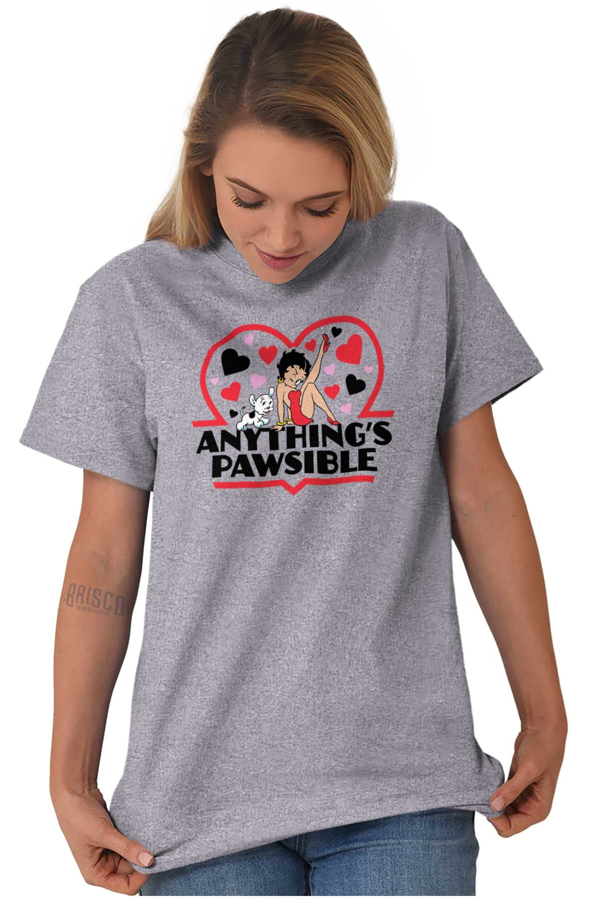 Betty Boop Anythings Possible Pun Women's Graphic T Shirt Tees Brisco Brands S - Walmart.com