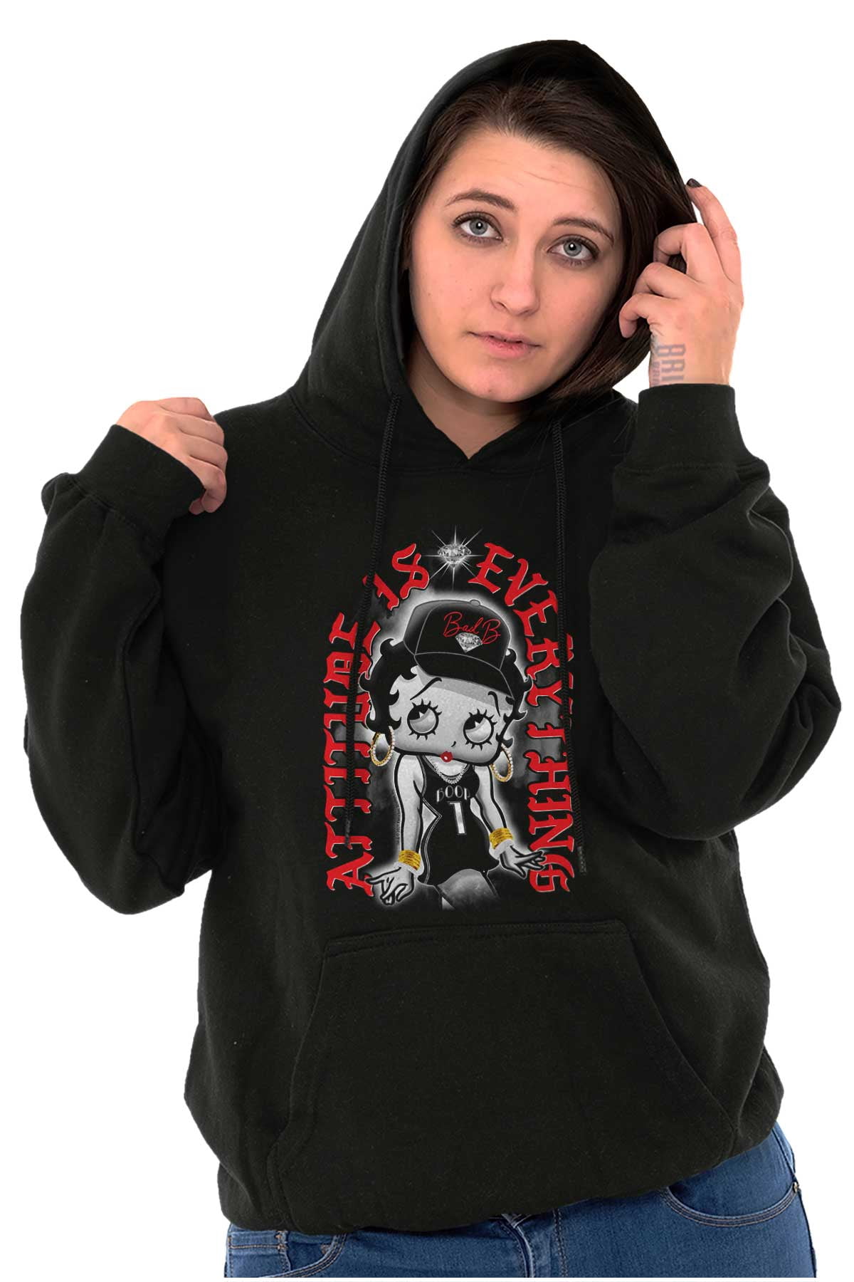Betty Boop Attitude is Everything Women Plus Size Hoodie Brisco Brands ...