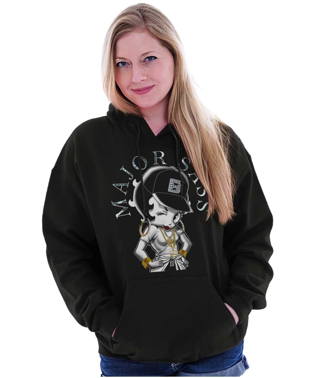 Betty Boop Bling Major Sass Cartoon Women Plus Size Hoodie Brisco ...