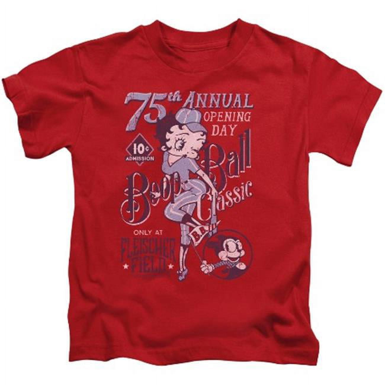Betty Boop-Boop Ball - Short Sleeve Juvenile 18-1 Tee - Red- Large 7 ...
