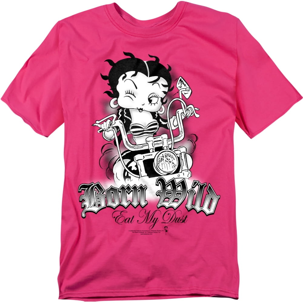 Betty Boop/Born Wild Mens Short Sleeve Shirt - Walmart.com