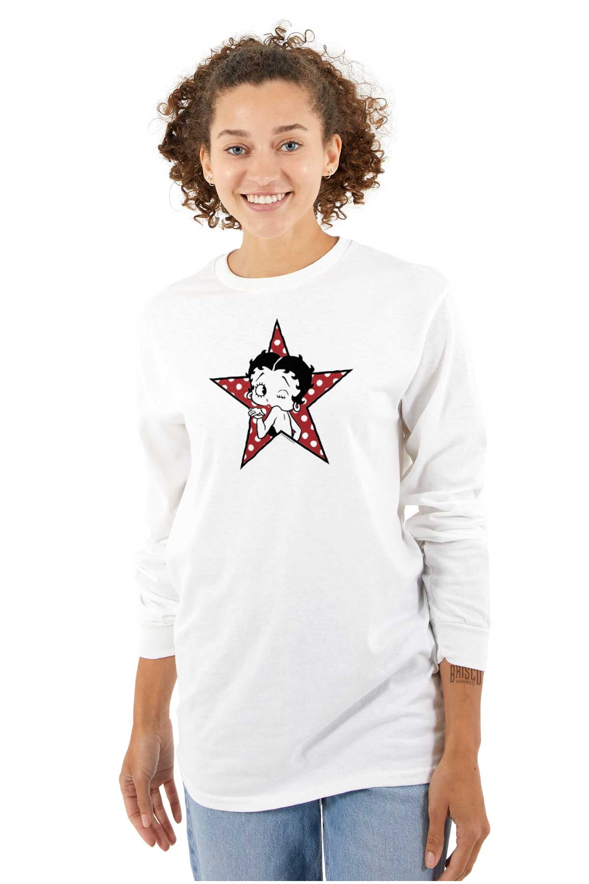 Betty Boop Cartoon Blowing Kisses Women's Long Sleeve T Shirt Brisco Brands M - Walmart.com