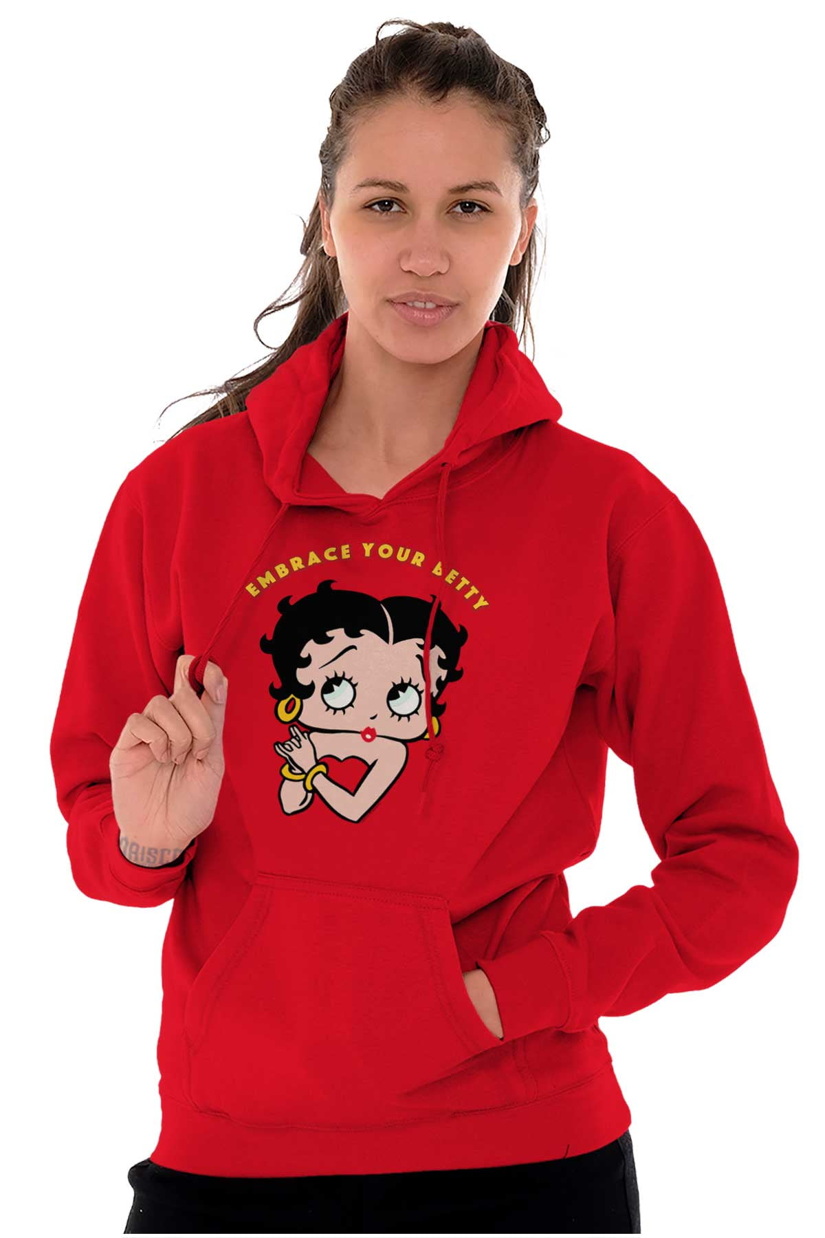 Brisco Brands Betty Boop Novelty Hoodie, Cute Cartoon Motivational ...