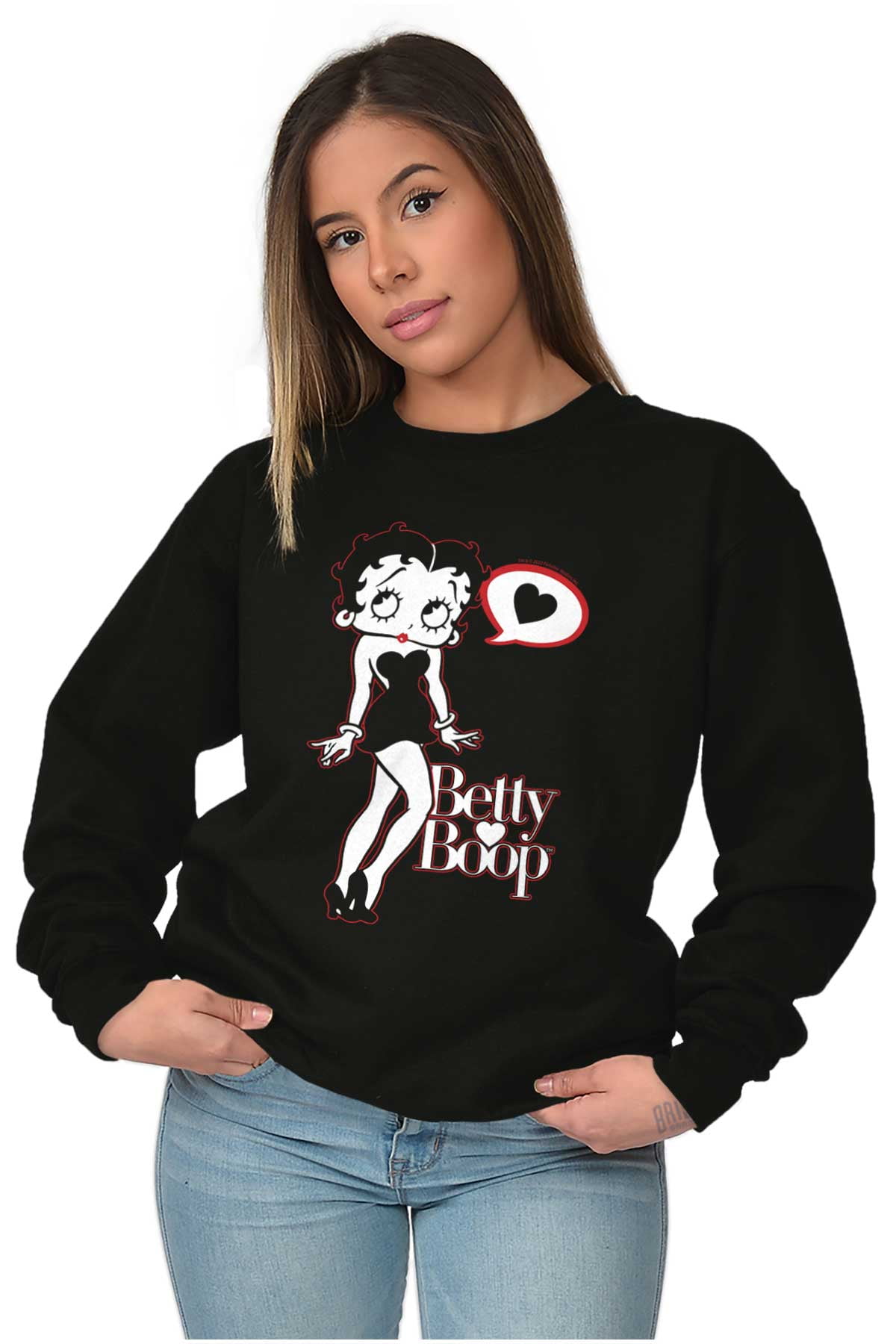 Betty Boop Cartoon Love Thoughts Women Crewneck Sweatshirt Brisco Brands M - Walmart.com