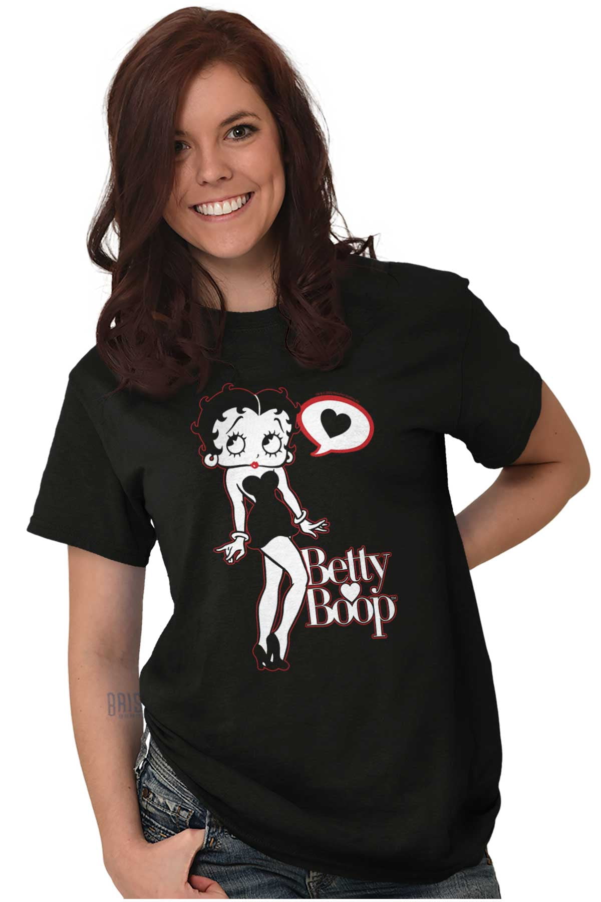 Betty Boop Cartoon Love Thoughts Women's Graphic T Shirt Tees Brisco ...