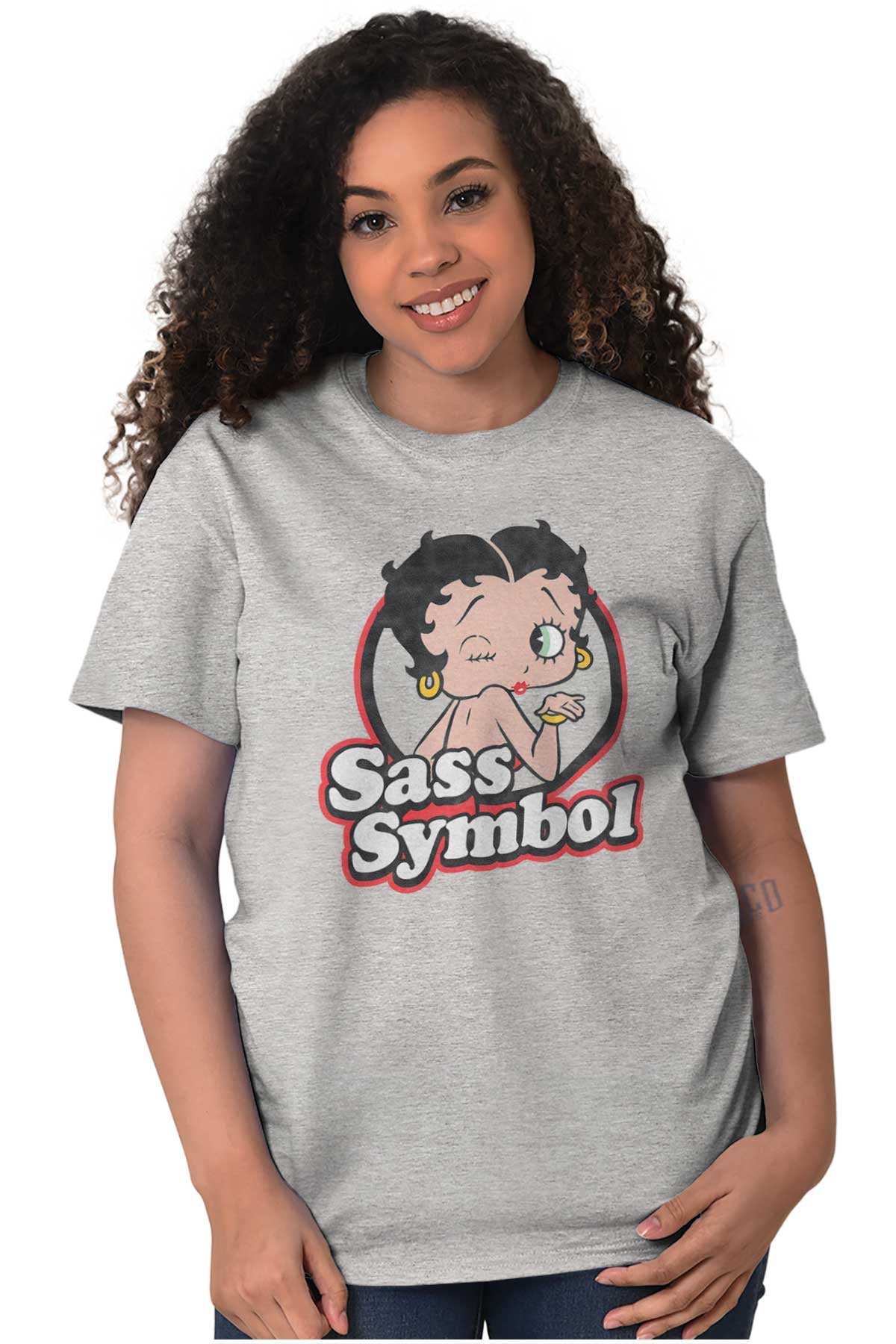 Betty Boop Cartoon Sass Symbol Cute Women Plus Size Graphic Tee Tees ...