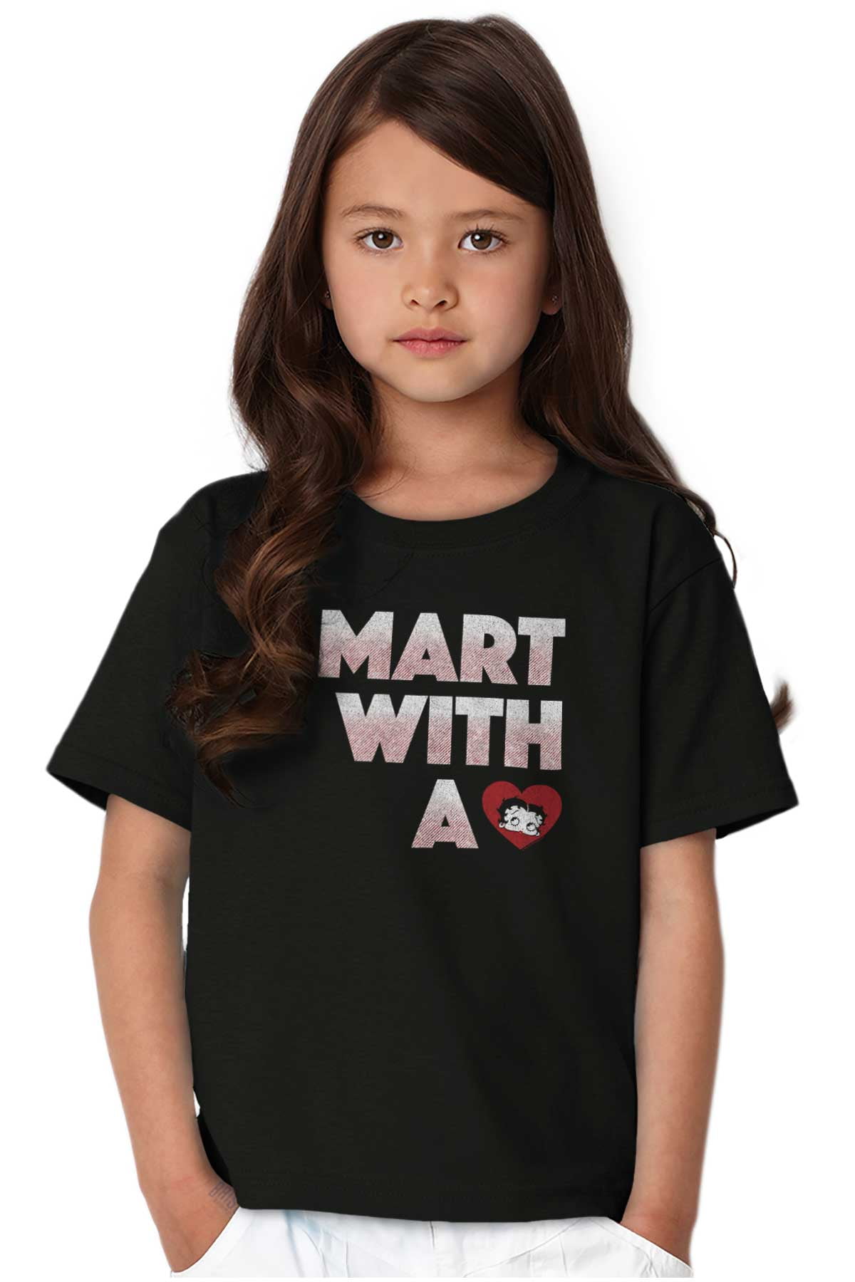 Betty Boop Cartoon Smart With A Heart Girls Kids T Shirt Tees Teen ...