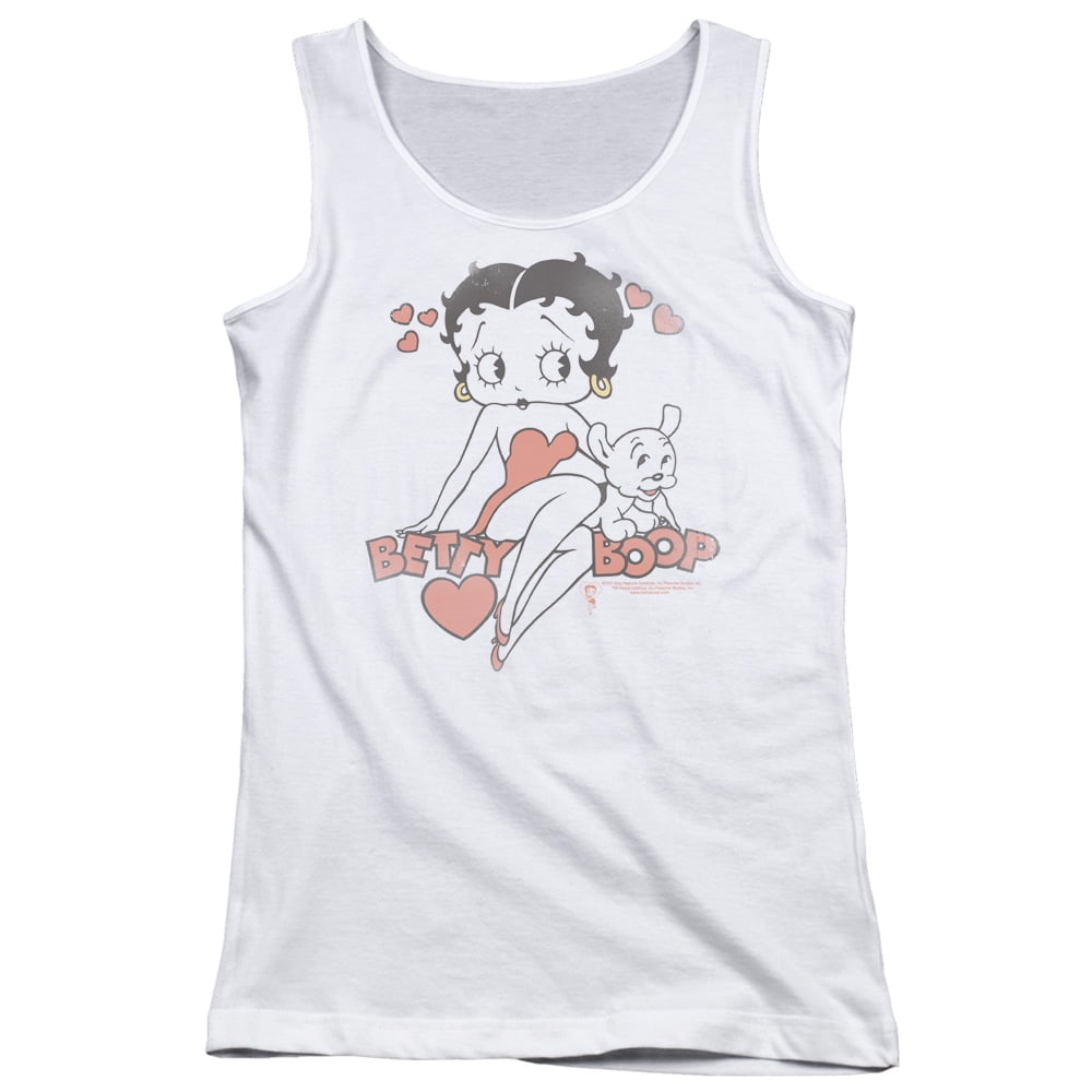 Betty Boop - Classic With Pup - Juniors Tank Top - Small - Walmart.com