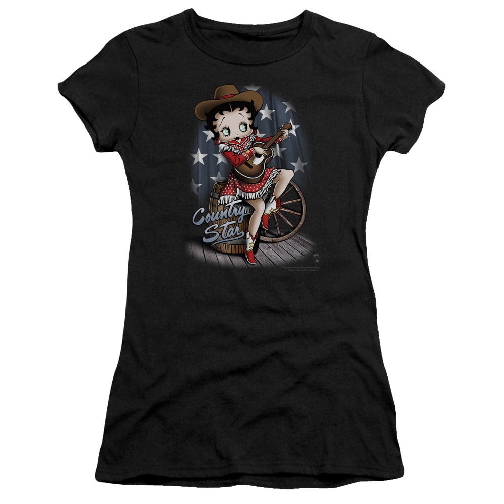 Betty Boop Country Star Officially Licensed Juniors T Shirt - Walmart.com