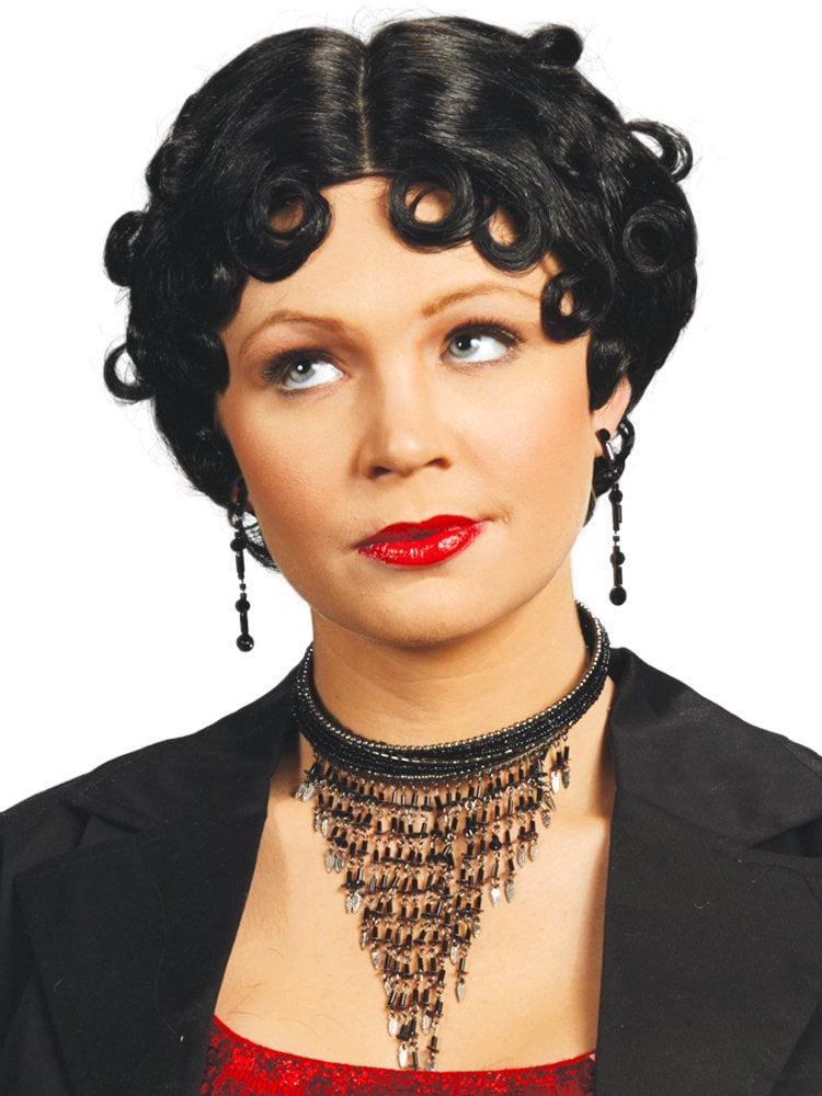Betty Boop Flapper color Black - Enigma Wigs Short Curly Fingerwave ...